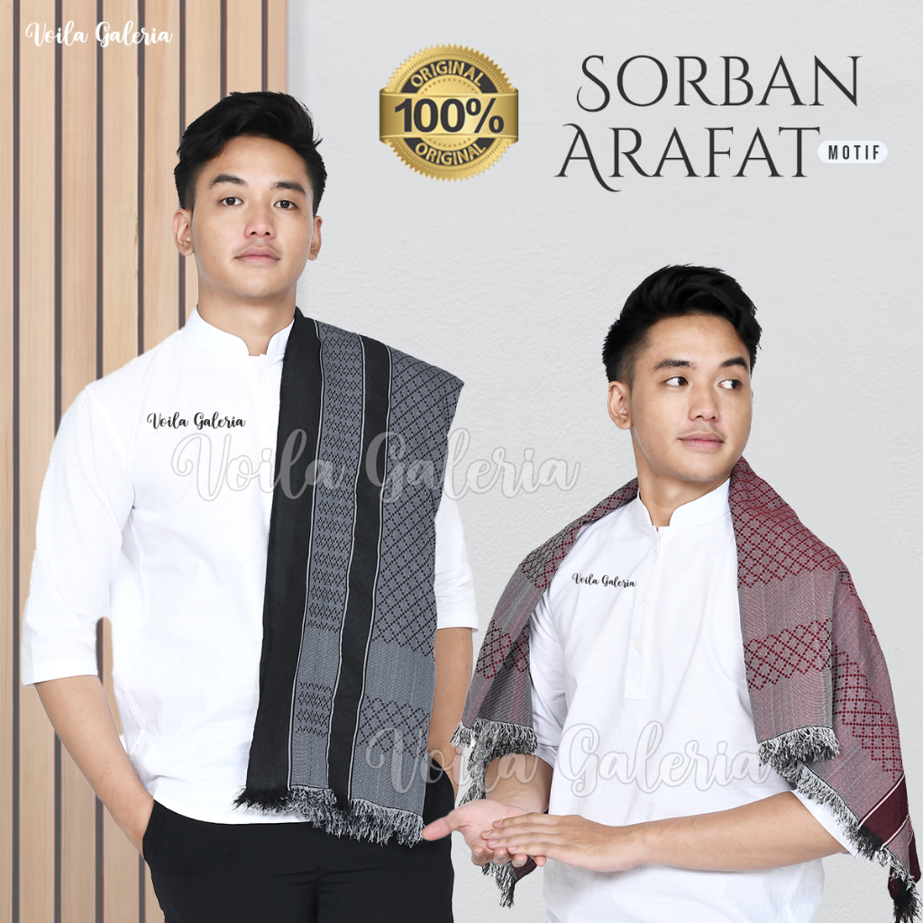 Arafat Turban with Color Dots Motif - Woven Turban Cloth Hajj Umrah ...