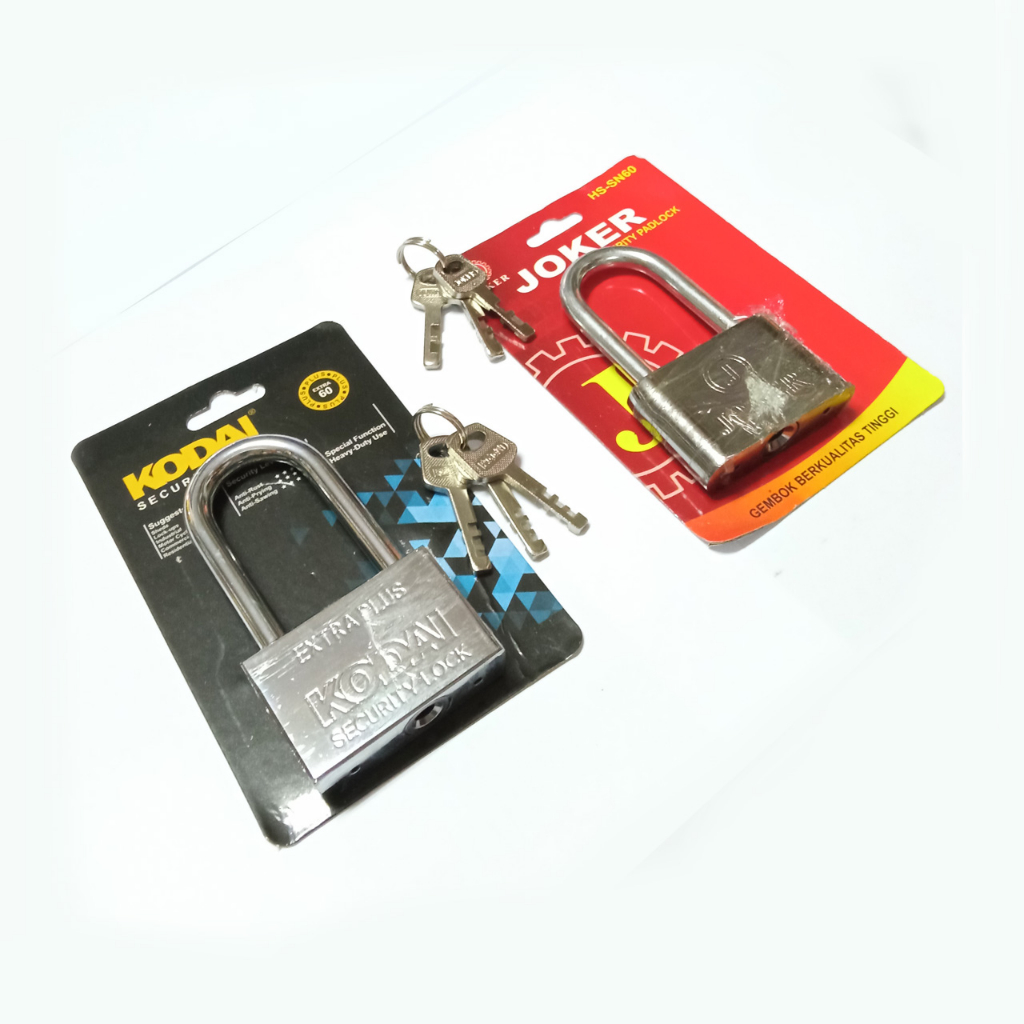 60mm Stainless Door Fence Padlock, Long Short Neck, 3 Keys | Shopee ...