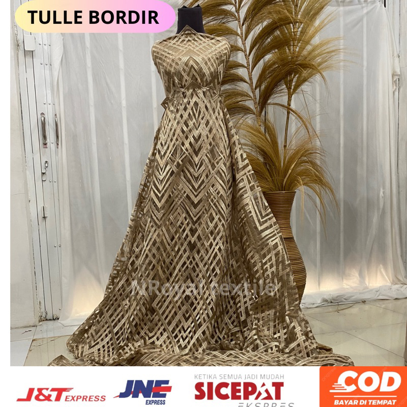 Corneli Metered corneli Brocade Pyramid Embroidered tulle Fabric ...