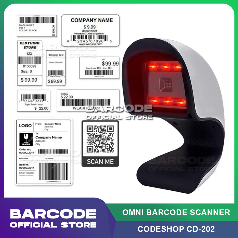 Codeshop CD-202 Sitting Barcode Scanner 1D 2D Scan QR Code Ticket ...