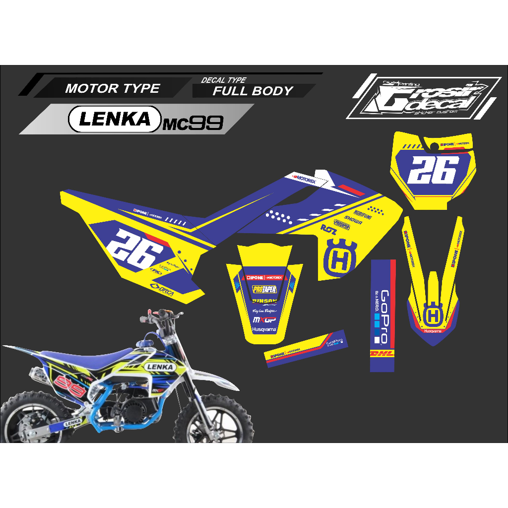 Mini Trail Lenka 50cc MC99 Full Body Sticker Free Custom | Shopee Malaysia