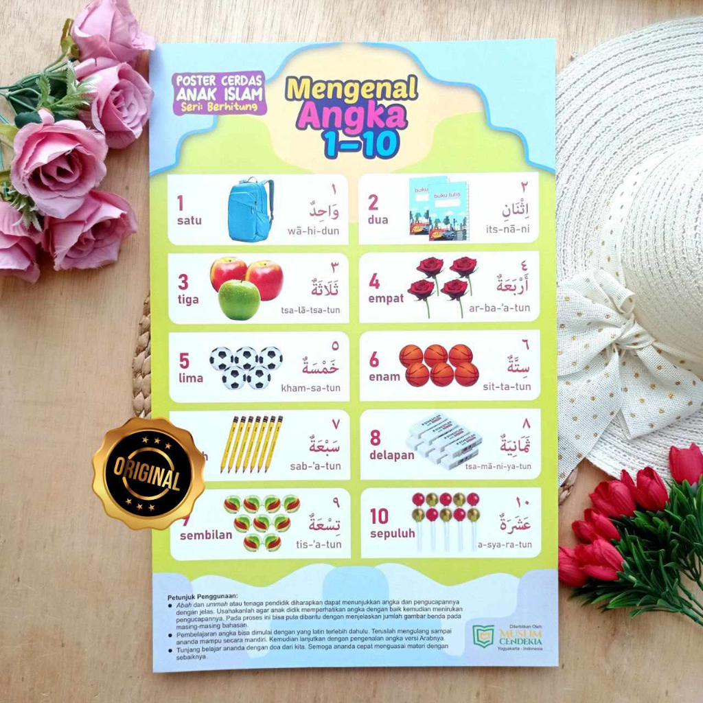 Poster Recognizing Arabic Numbers 1-10 | Shopee Malaysia