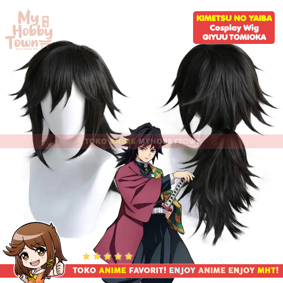 Kimetsu no Yaiba Demon Slayer Anime Cosplay Wig: Tomioka Giyu | Shopee ...