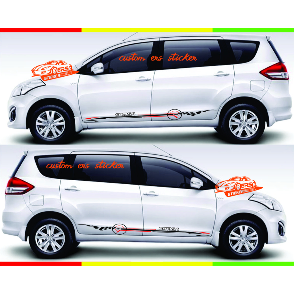 Suzuki ertiga Car list Sticker Side body minimalist Flag motif cutting ...