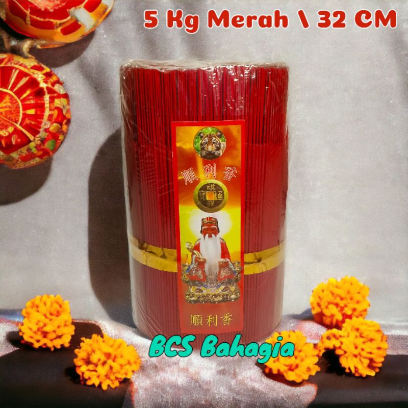 MERAH Fine red incense incense, 5 kg short 32 cm, nice prayer stick ...