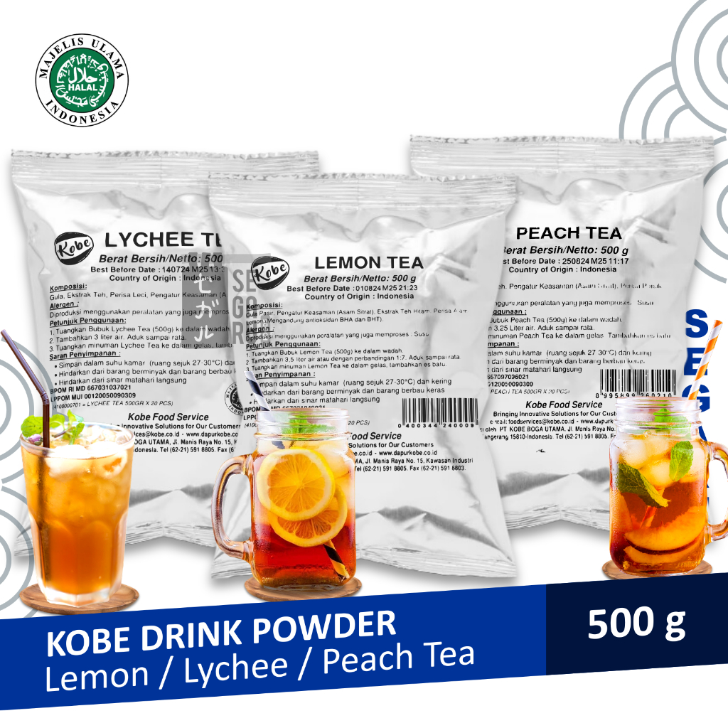 Kobe Tea Powder Drink | Halal Tea Powder Tea All Variants 500 grams ...