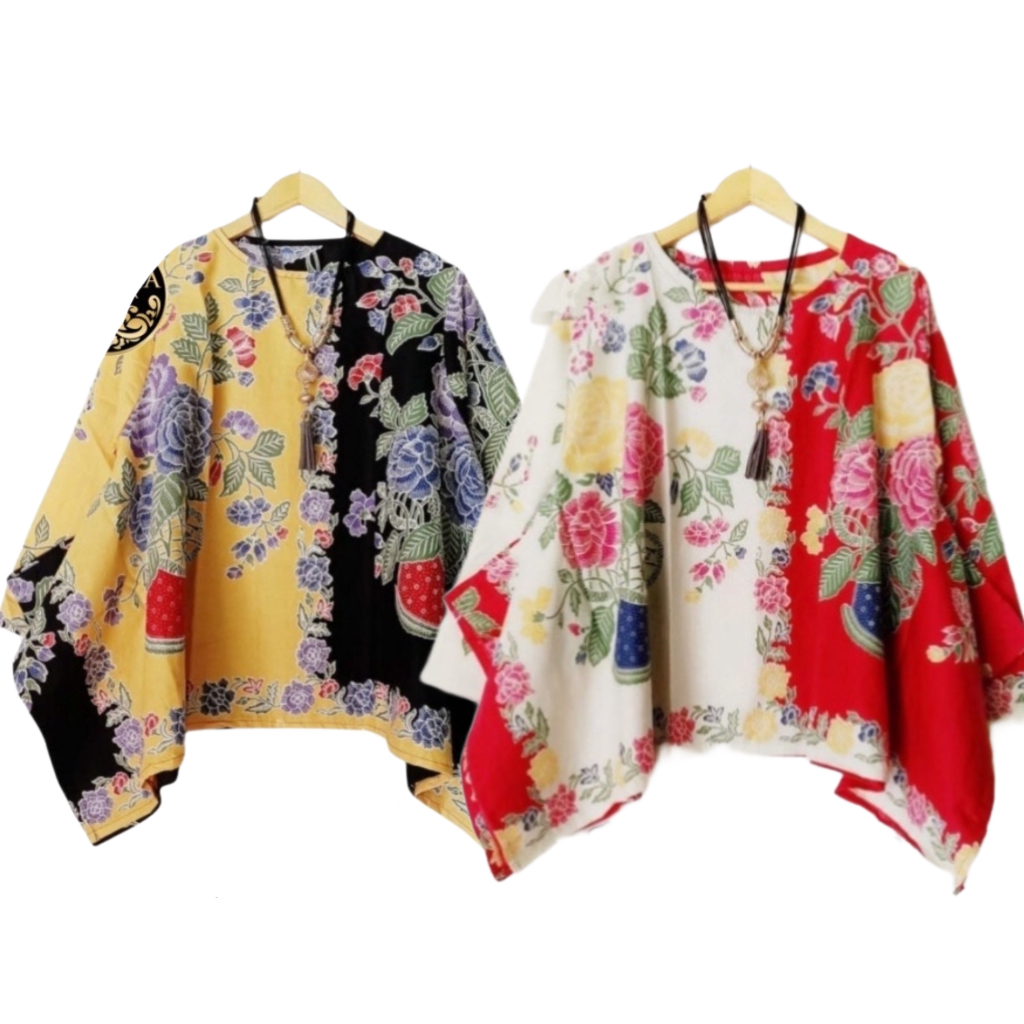 KATUN [PREMIUM] Karenina Top 11 9 Batik Encim Flower Batwing Top Waka ...
