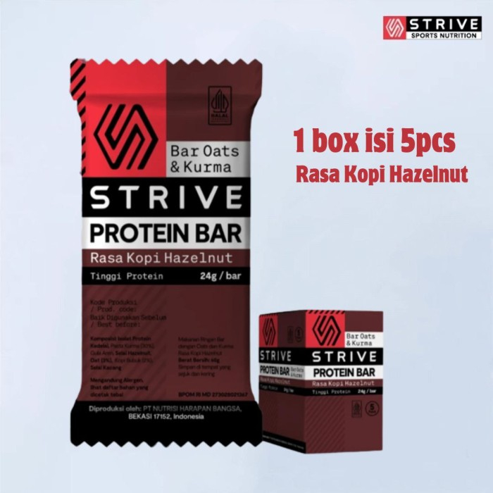 Strive Protein Bar 24gr seBox Contents 5pc Hazelnut Coffee Flavor ...