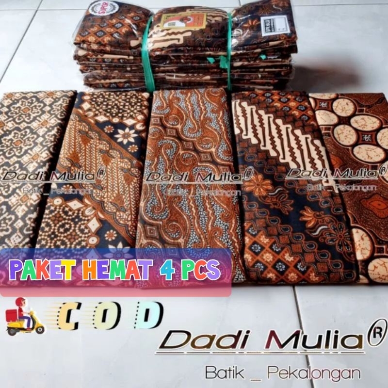 KATUN Package contains 4 long cloths, original pekalongan Batik, finger ...