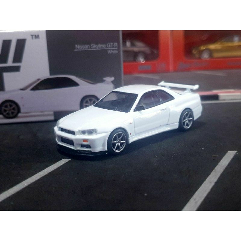 Diecast Mini GT Nissan Skyline GTR R34 White no. 397 | Shopee Malaysia
