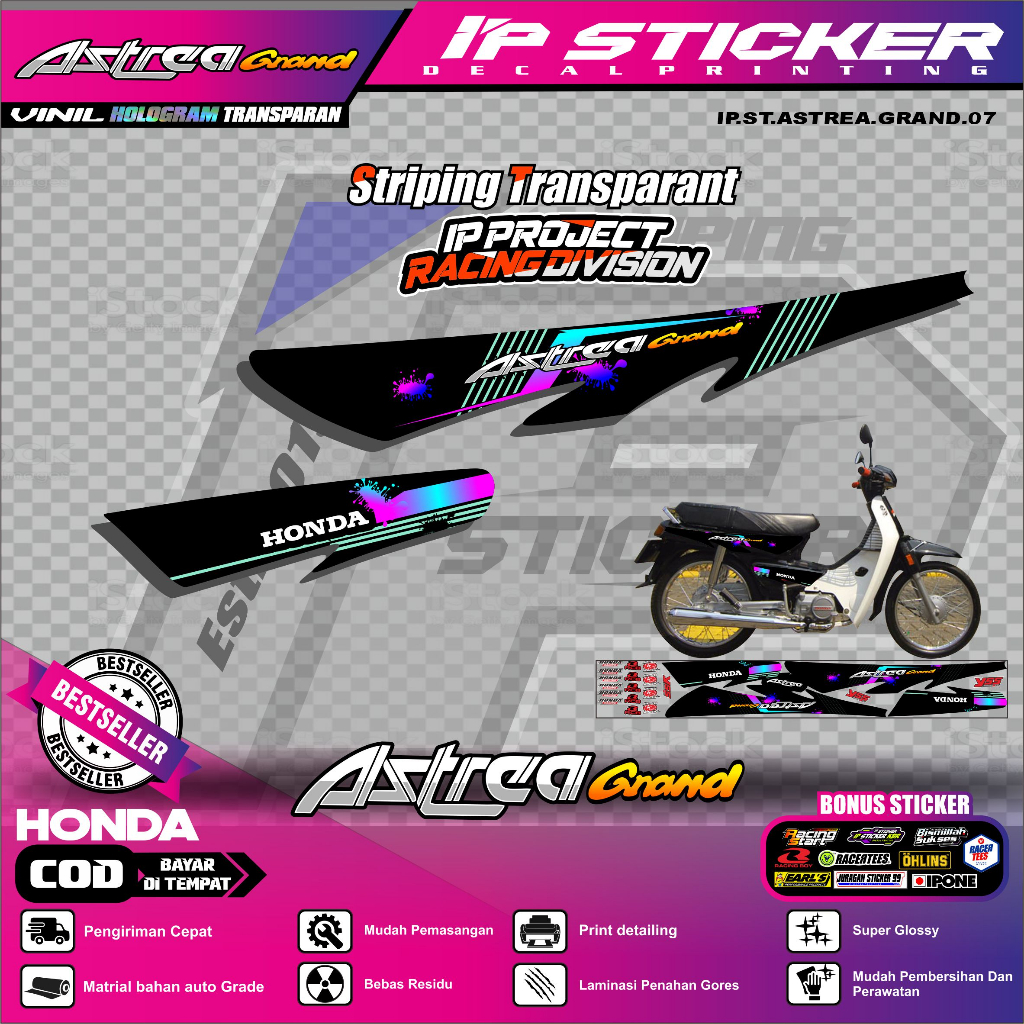 ASTREA GRAND STRIPING STICKERS - HONDA ASTREA GRAND MOTORCYCLE STRIPING ...