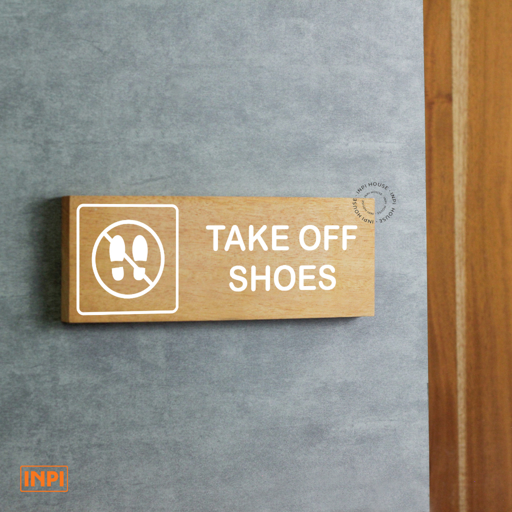Take off shoes sign system - wall sign - take off shoes signage ...