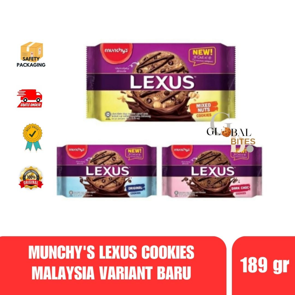Munchys Lexus New Chocolate Chip Cookies Family Pack 189gr | Shopee ...