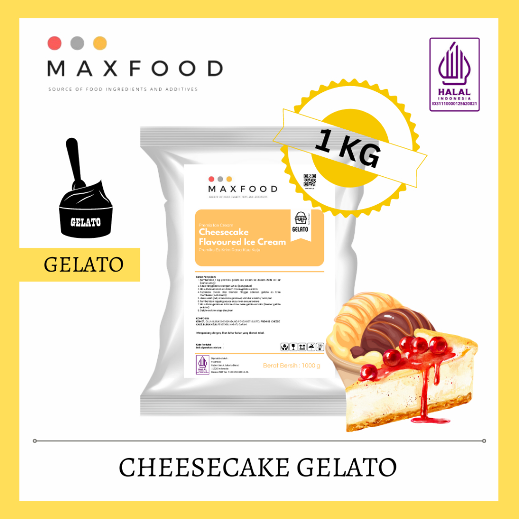 Maxfood - Gelato Powder Cheesecake - Gelato Powder Cheese Cake Flavor 1 ...
