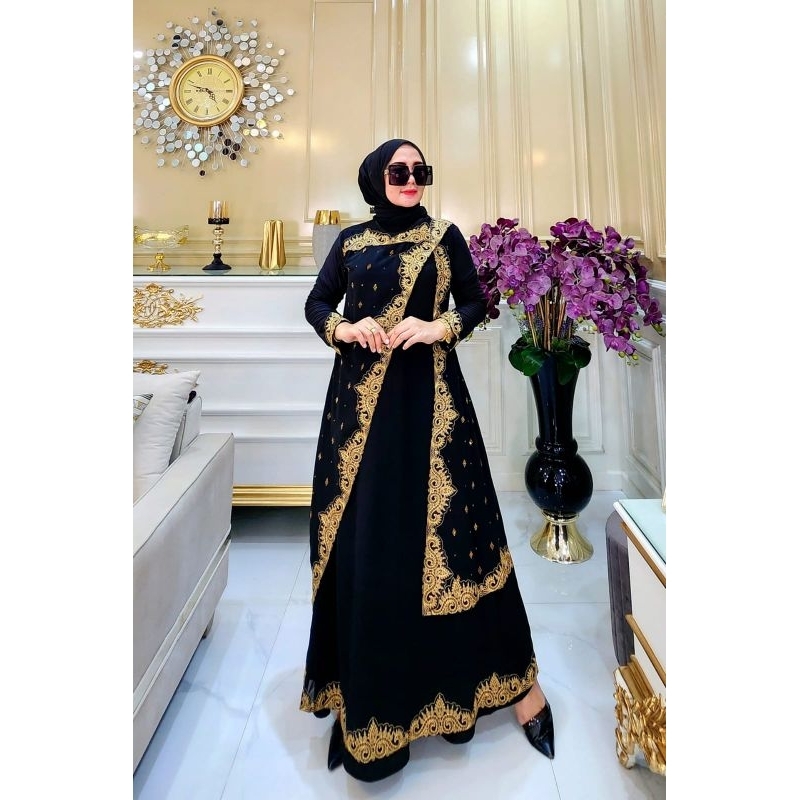 HITAM Latest Black Robe Turkish Abaya Sari Robe 03 India | Shopee Malaysia