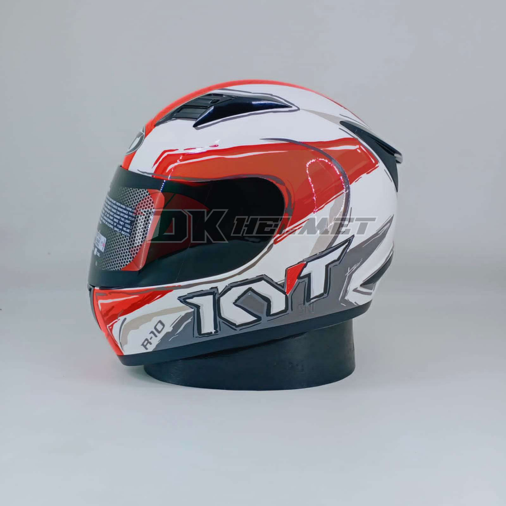 MERAH PUTIH Full Face Helmet KYT R10 Series 6 Motif 6 White Red Color ...