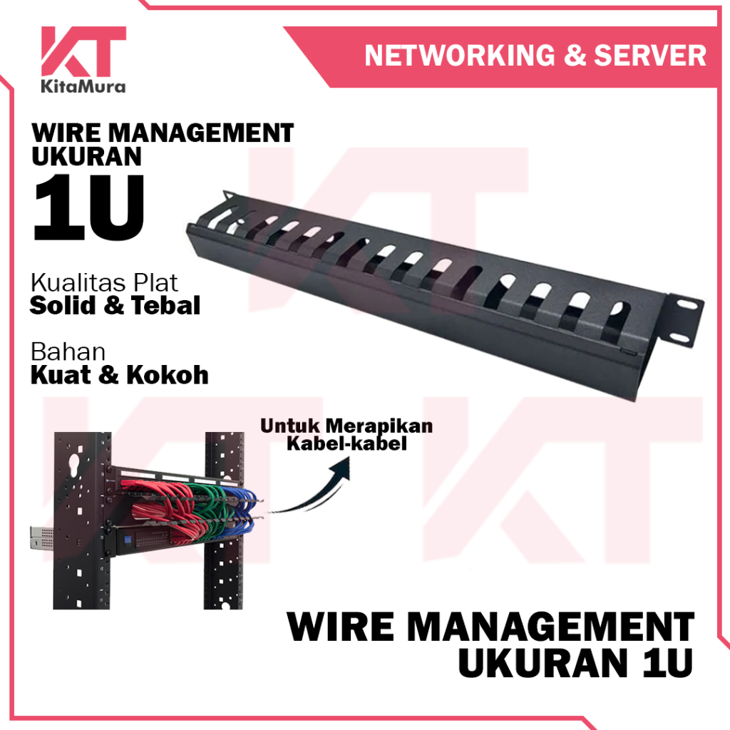 Cable Wire Management Size 1U/ Server & Network Rack Cable Line ...