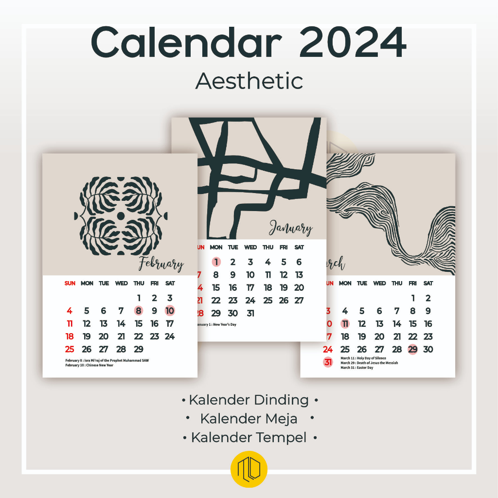 2024 Calendar / AESTHETIC Sitting Calendar 2024 / 2024 spiral / 2024 A3 ...