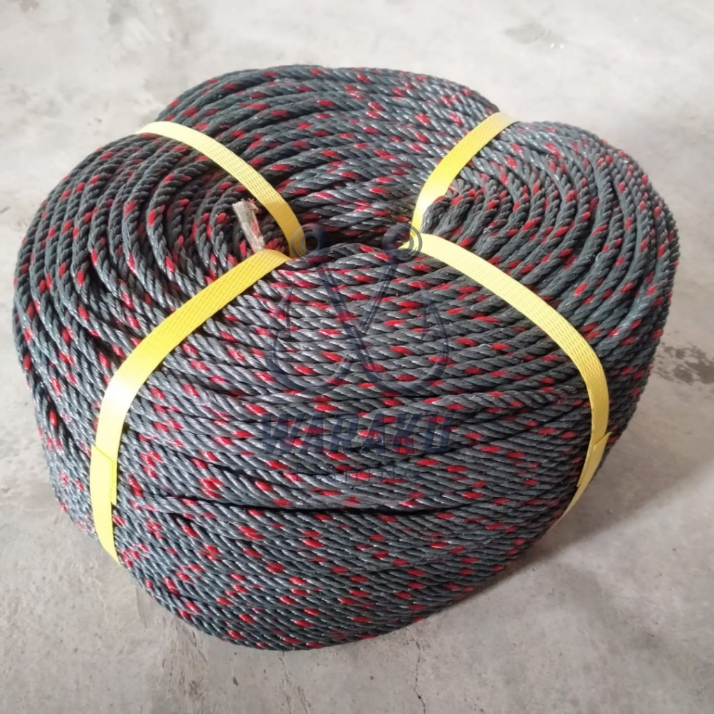 MERAH HITAM 6mm Black PPD Mining Rope Red Spots PER ROLL 220m | Shopee ...