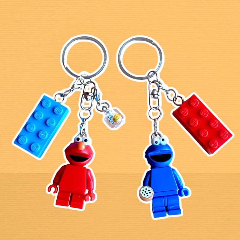GANTUNGAN Keychain KEYCHAIN L3G0 BRICK ELMO COOKIE MONSTER SESAME ...