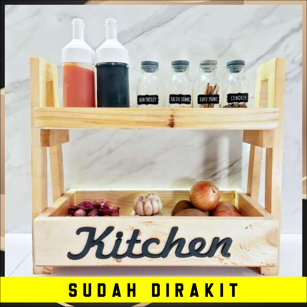 KAYU Multipurpose Kitchen Spice Rack/Dutch Teak Wood Stacking Rack/2 ...