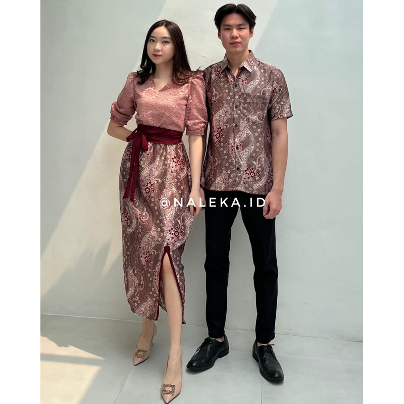 KEMEJA (N333) batik dress, premium couple batik, luxury brocade batik ...