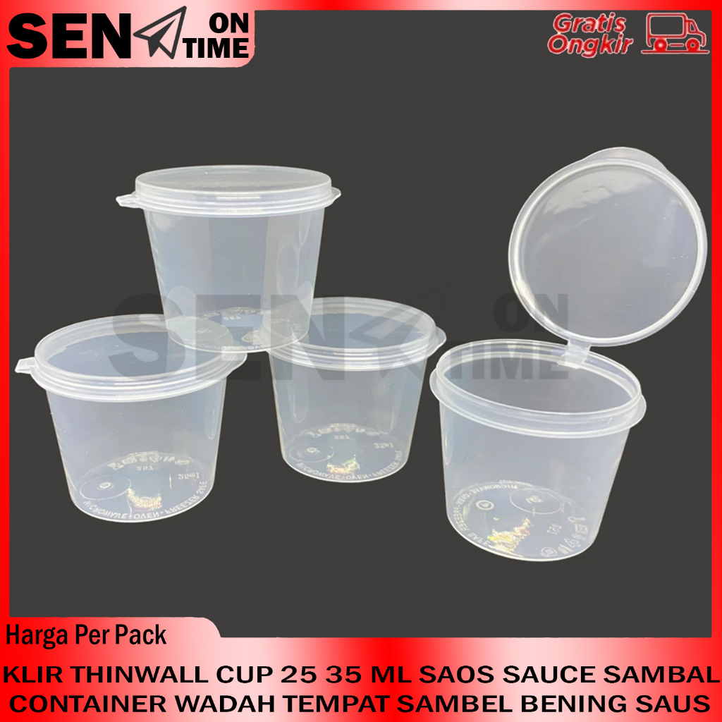 Best Selling!! SAUCE CUP Plastic SAUCE CUP SIZE 25ML 35ML KLIR SAUCE ...