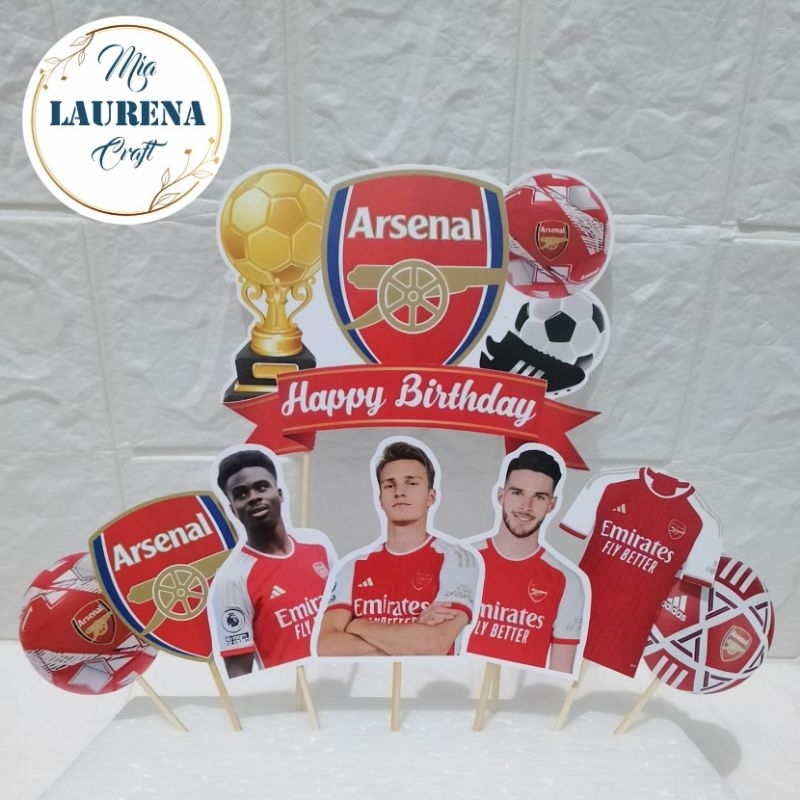 Birthday cake topper/arsenal Ball Theme birthday cake Decoration ...