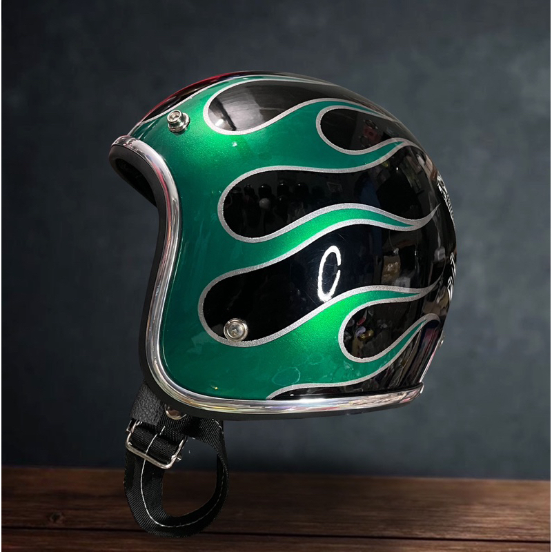 Slimhead 500TX Candy Flames - slim Helmet, vespa Helmet, chopper Helmet ...