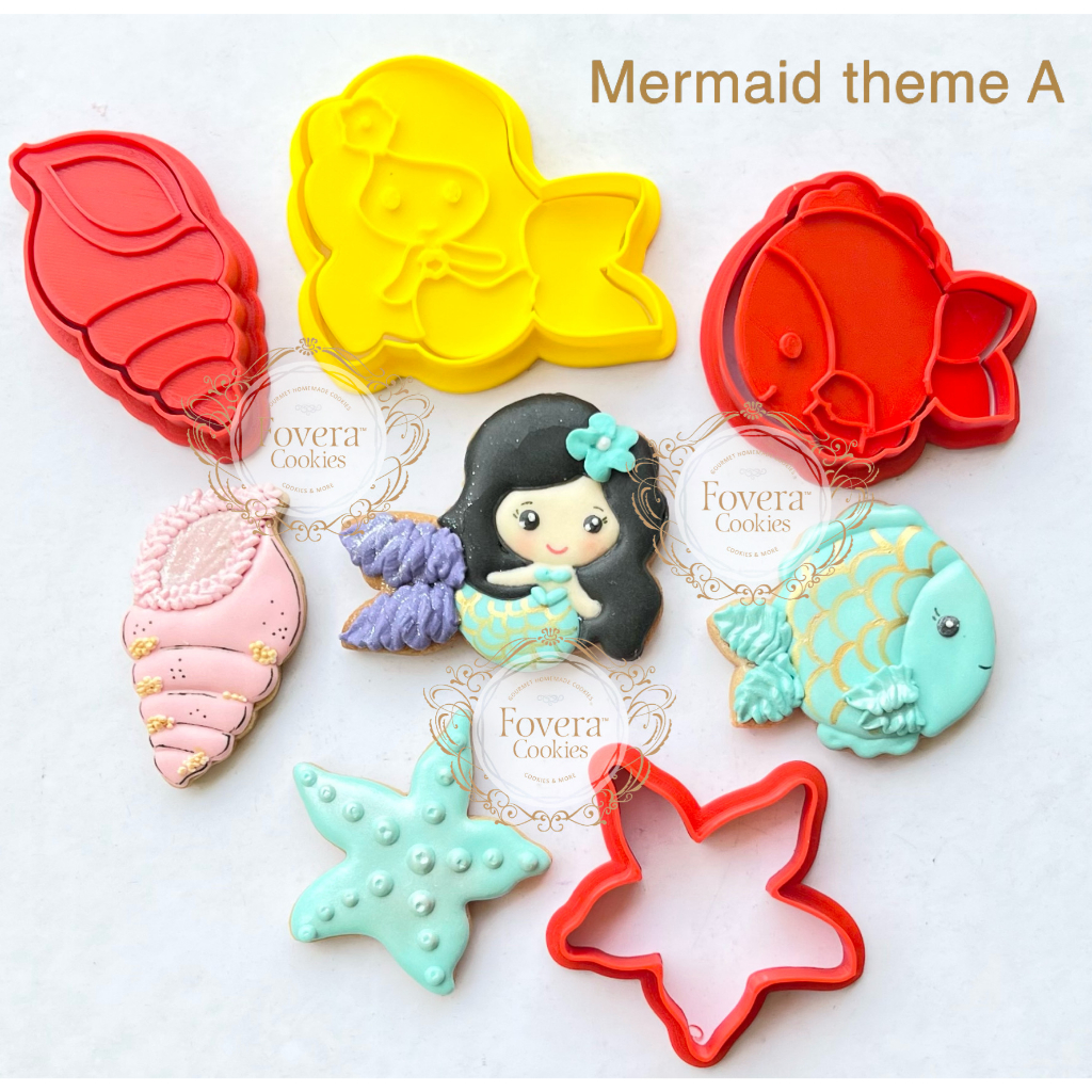 (unit) Mermaid theme A Cookie Cutter / Fondant Cutters. | Shopee Malaysia