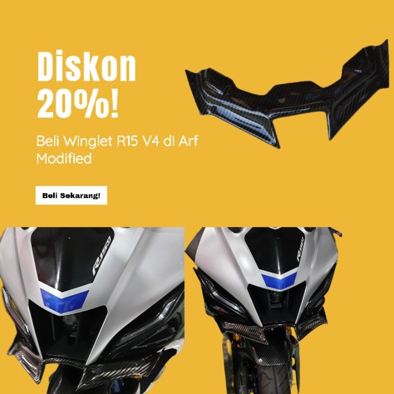 Winglet carbon R15M R15 V4 Connected Newest carbon | Shopee Malaysia