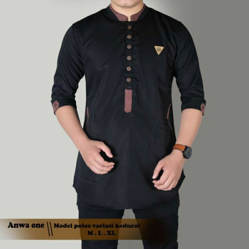 Baju KOKO PAKISTAN KURTA MODEL LIST 3/4 SLEEVES ORIGINAL ANWA ONE (pay ...