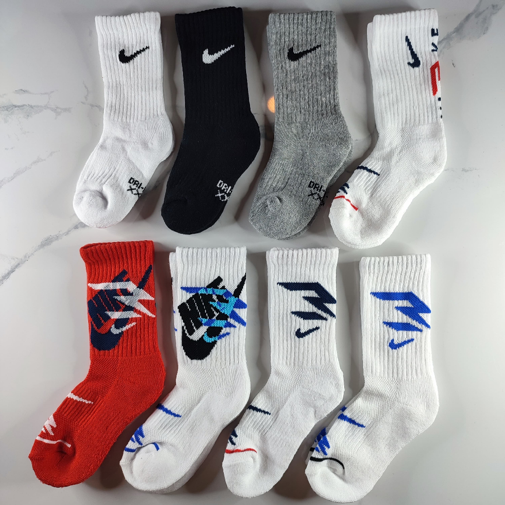 Nike Everyday Cushioned Training Crew Socks for Kindergarten Elementary ...