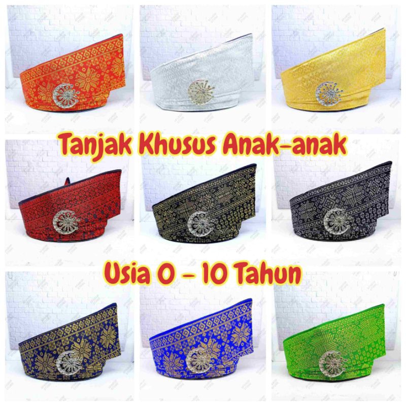 TANJAK/TENGKOLOK/DESTAR NATIVE MALAY CHILDREN FULL SONGKET (AGE 0-10 ...