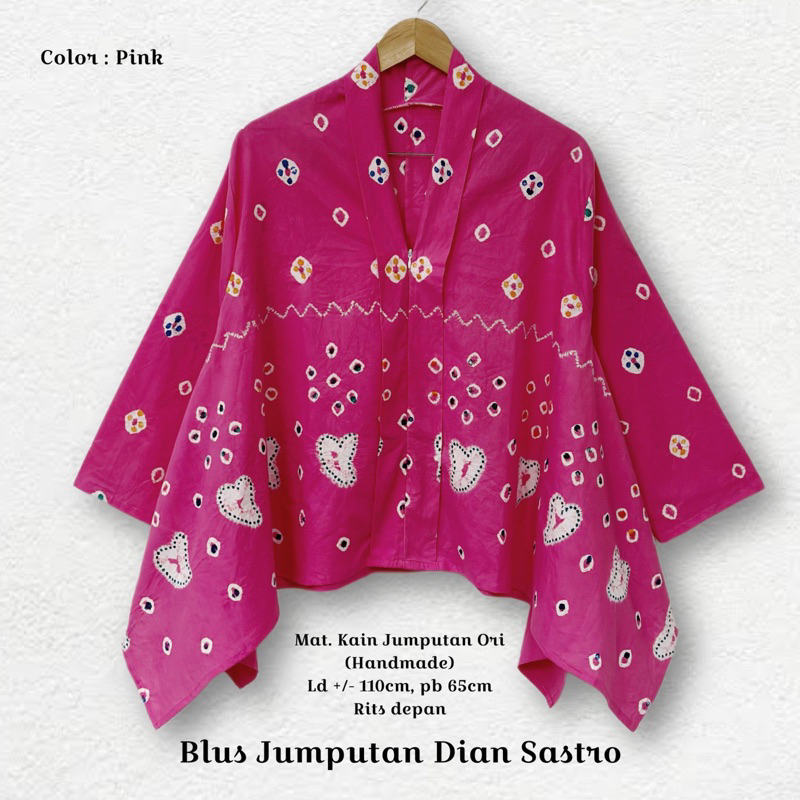 HIJAU Dian Blouse Batik Jumputan Handmade Solo Jumbo Ld 110cm Front ...