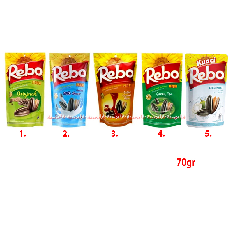 HIJAU MATAHARI Rebo Kuaci 70gr Original Milk Flavor Salted Flavor Green ...