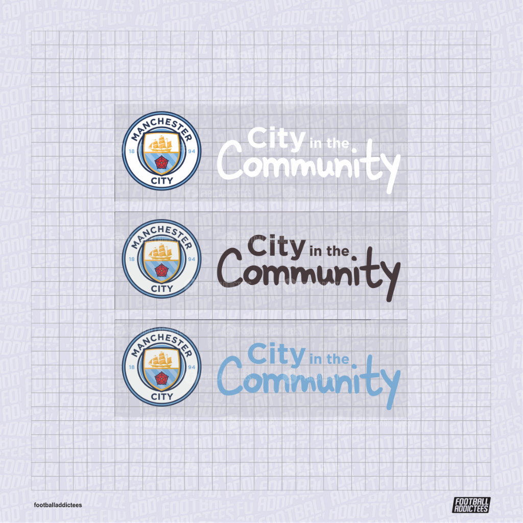 CITY IN THE COMMUNITY SPONSOR PATCH FOR MANCHESTER CITY UCL JERSEY REAR ...