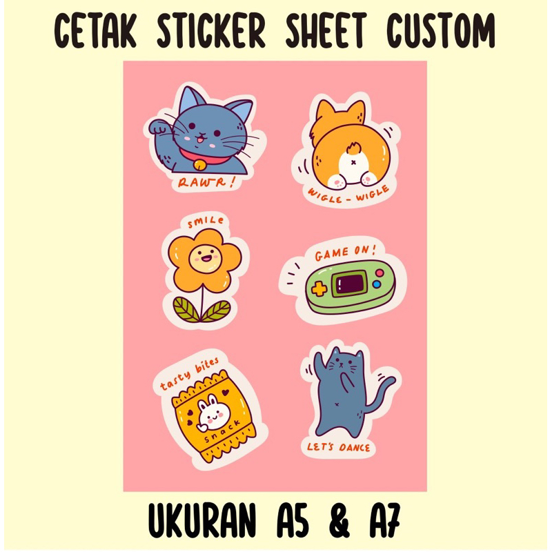 Print Custom Sticker sheets in A5 and/or A7 sizes. Already cut | Shopee ...