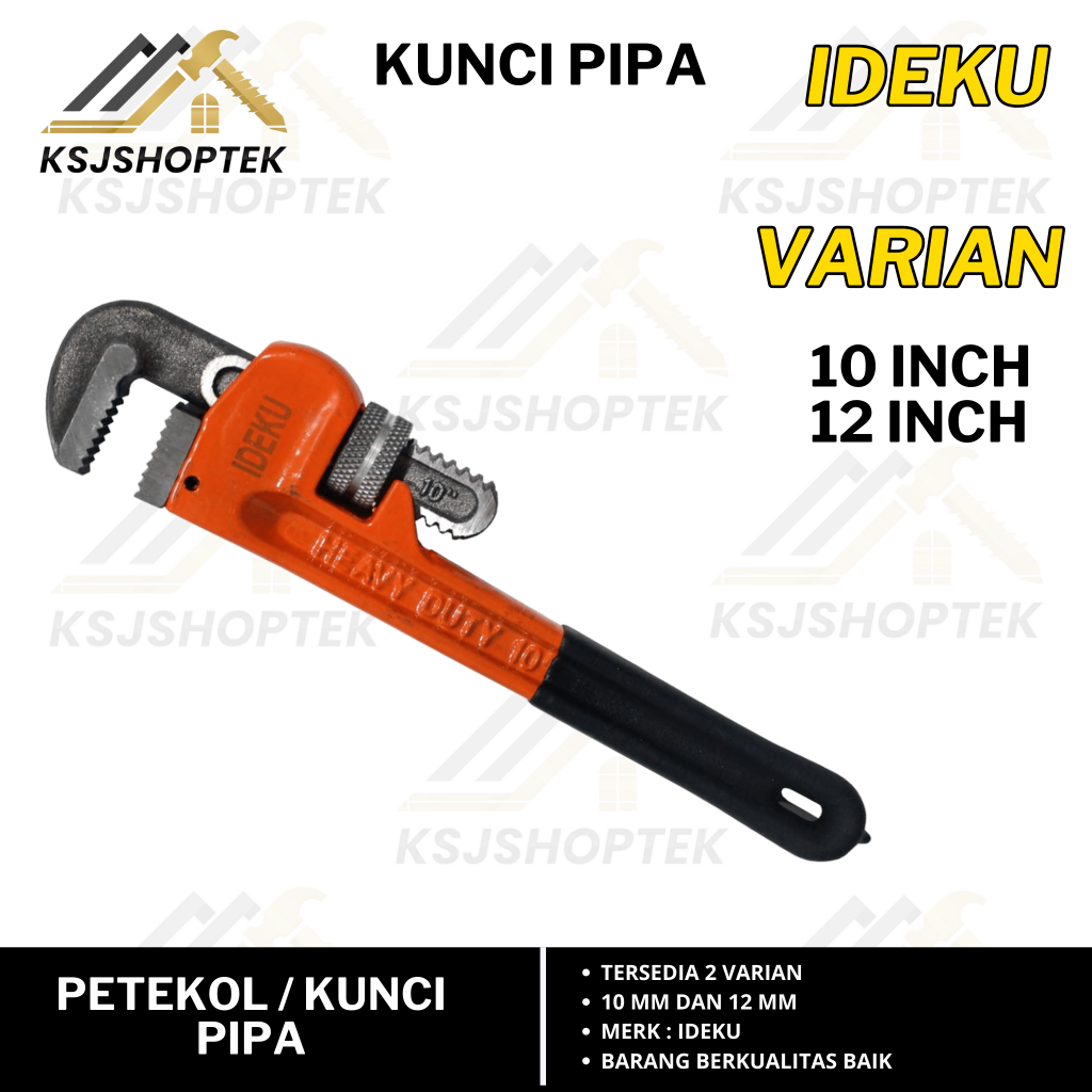 Pipe Wrench 10" & 12" Pipe Wrench 10 & 12inch inch Plumbing Water Pipe ...