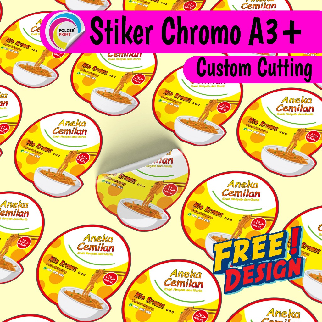 Print Chromo Glossy A3+ Stickers Product Packaging Labels (Custom ...