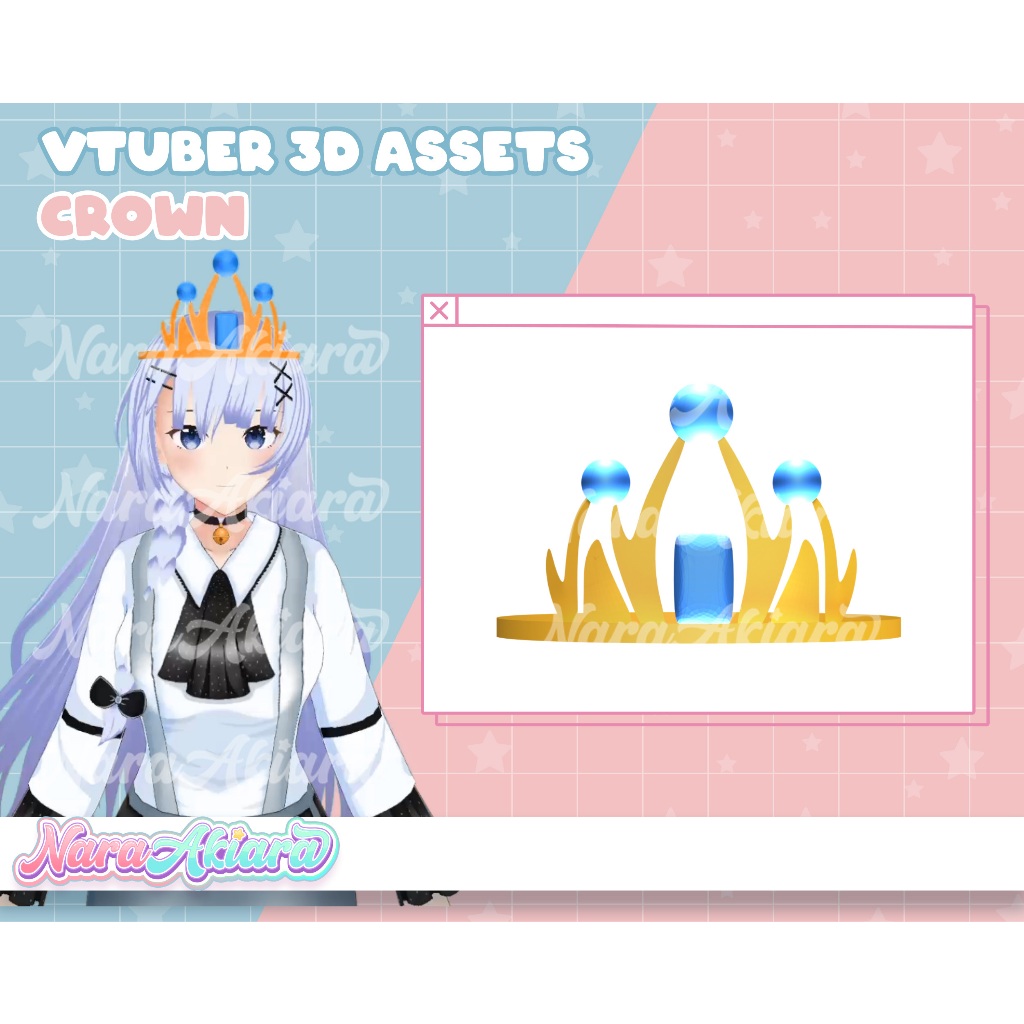 Look Glamorous with Your 3D Vroid Crown, Crown for 3D Characters, Cool ...