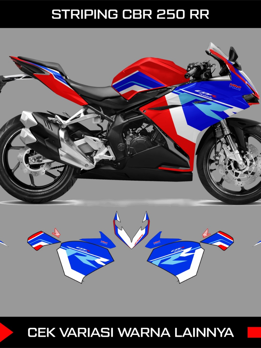 Striping CBR 250 RR Livery HRC Tri Color / Honda CBR 250RR Motorcycle ...