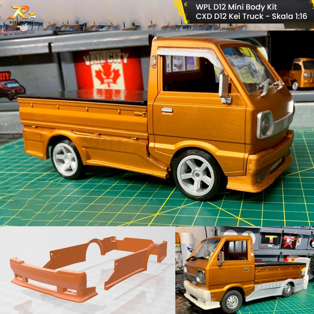 WPL D12 Mini Body Kit CXD D12 Kei Truck - Body Kit RC Drift 3D Print | Shopee Malaysia