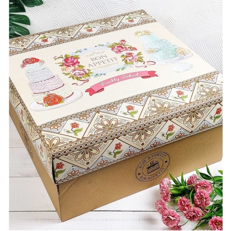 Cake Box 40x40 x 20 cm Cake Box Bon Appetit Packaging Box | Shopee Malaysia