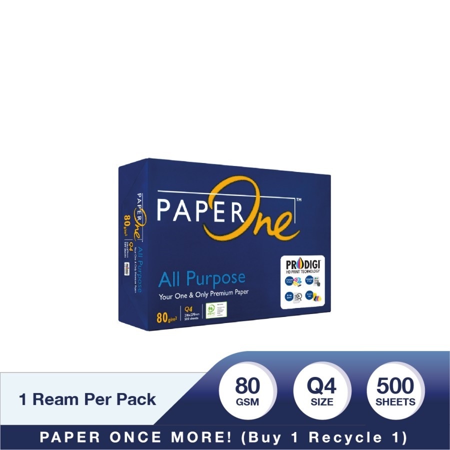 Paperone Quarto Paper 80gr All Purpose 1 Ream (500 sheets) HVS Paper ...