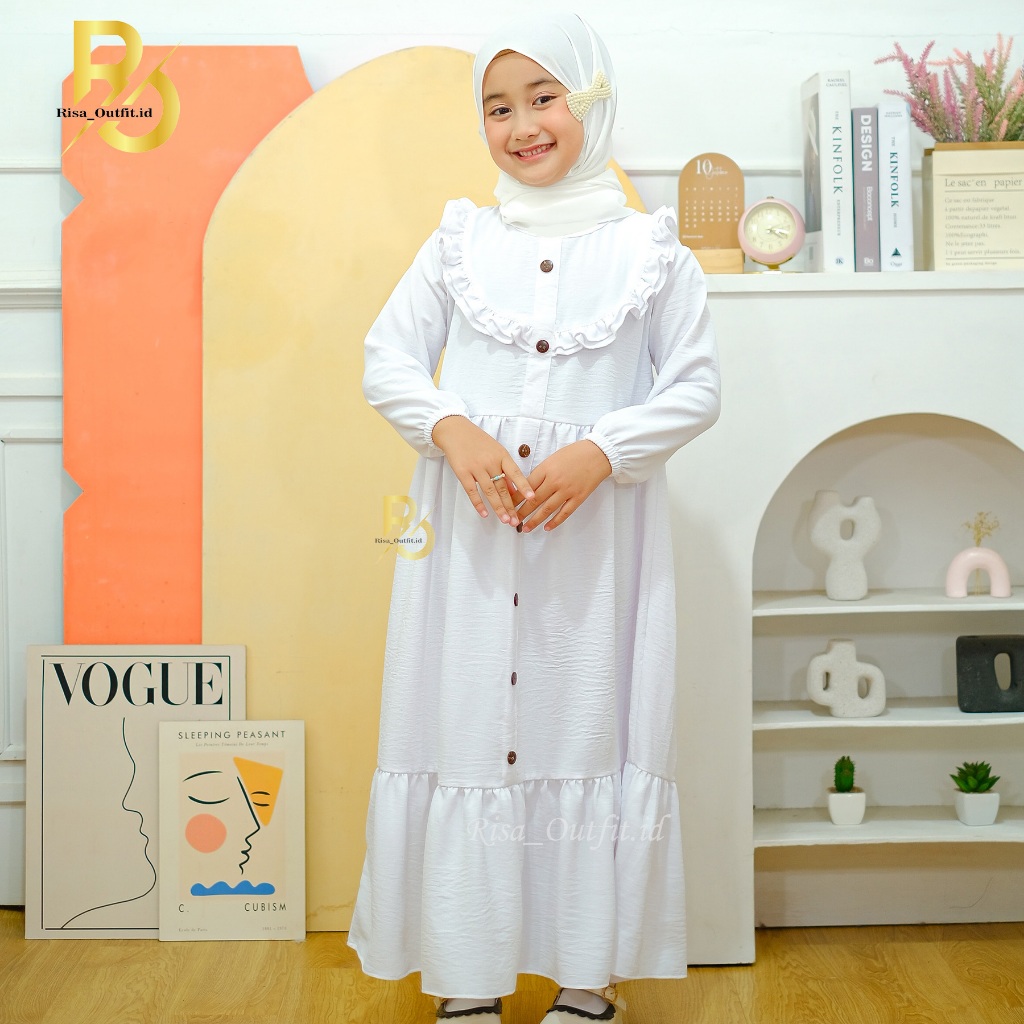PUTIH Dannis Kids Dresses For Girls 2024/Muslim Clothes For Girls Viral ...