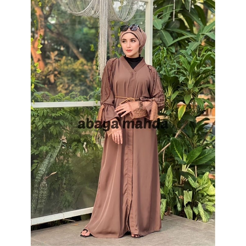 Abaya Exclusive Thalia Outer Abaya fursan Combination Tulle Crystal ...