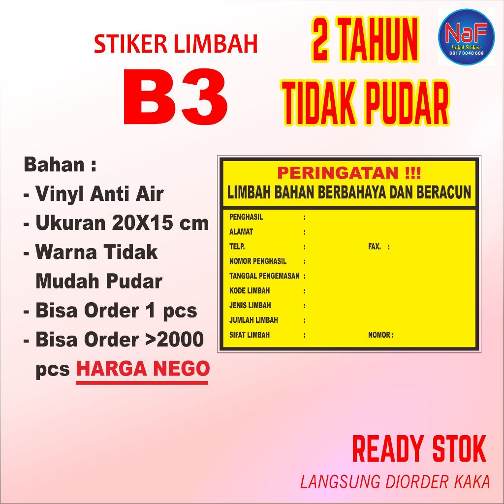 B3 waste label sticker, dangerous materials and toxic, waterproof Vinyl ...