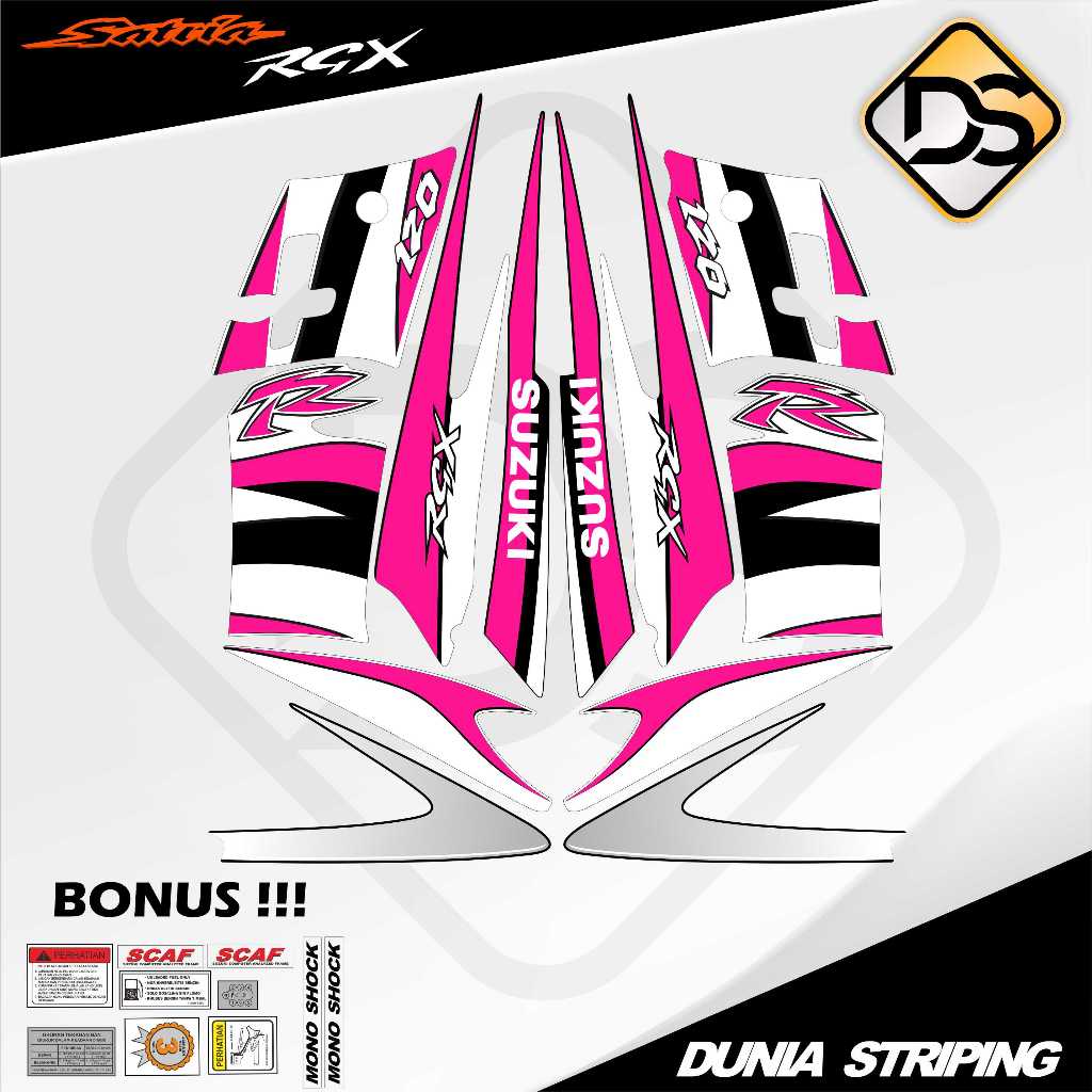PUTIH Striping STICKER STOCK DECAL STICKER SUZUKI RGX / SATRIA HIU ...