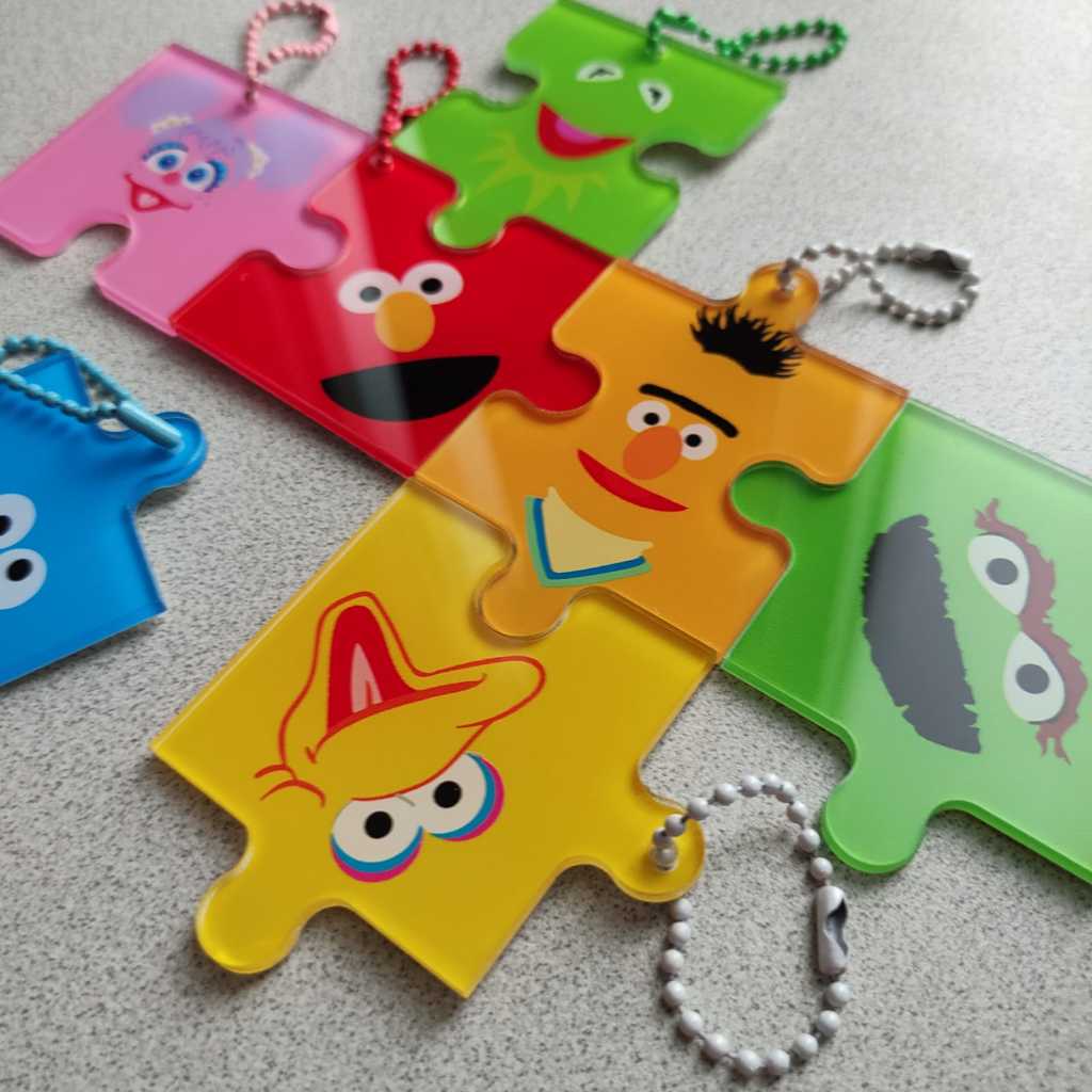 GANTUNGAN Pepper/sesame STREET PUZZLE KEYCHAIN/SESAME STREET Bag Hanger ...